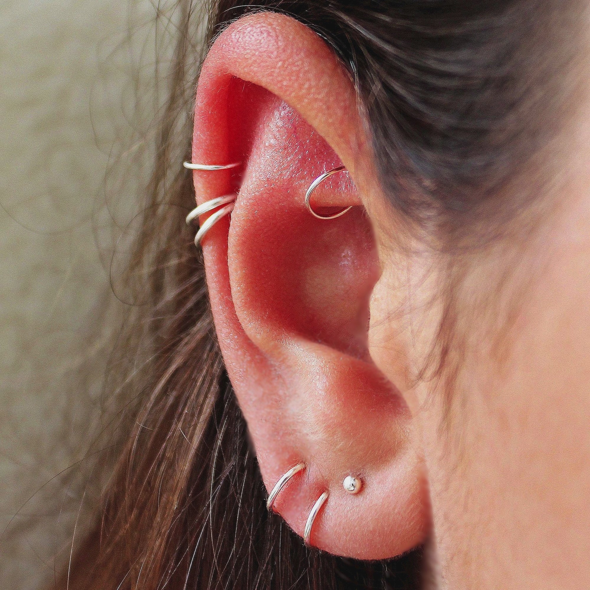 Sterling Silver Cartilage Hoops – Piercing Stud | TinyBox Jewelry