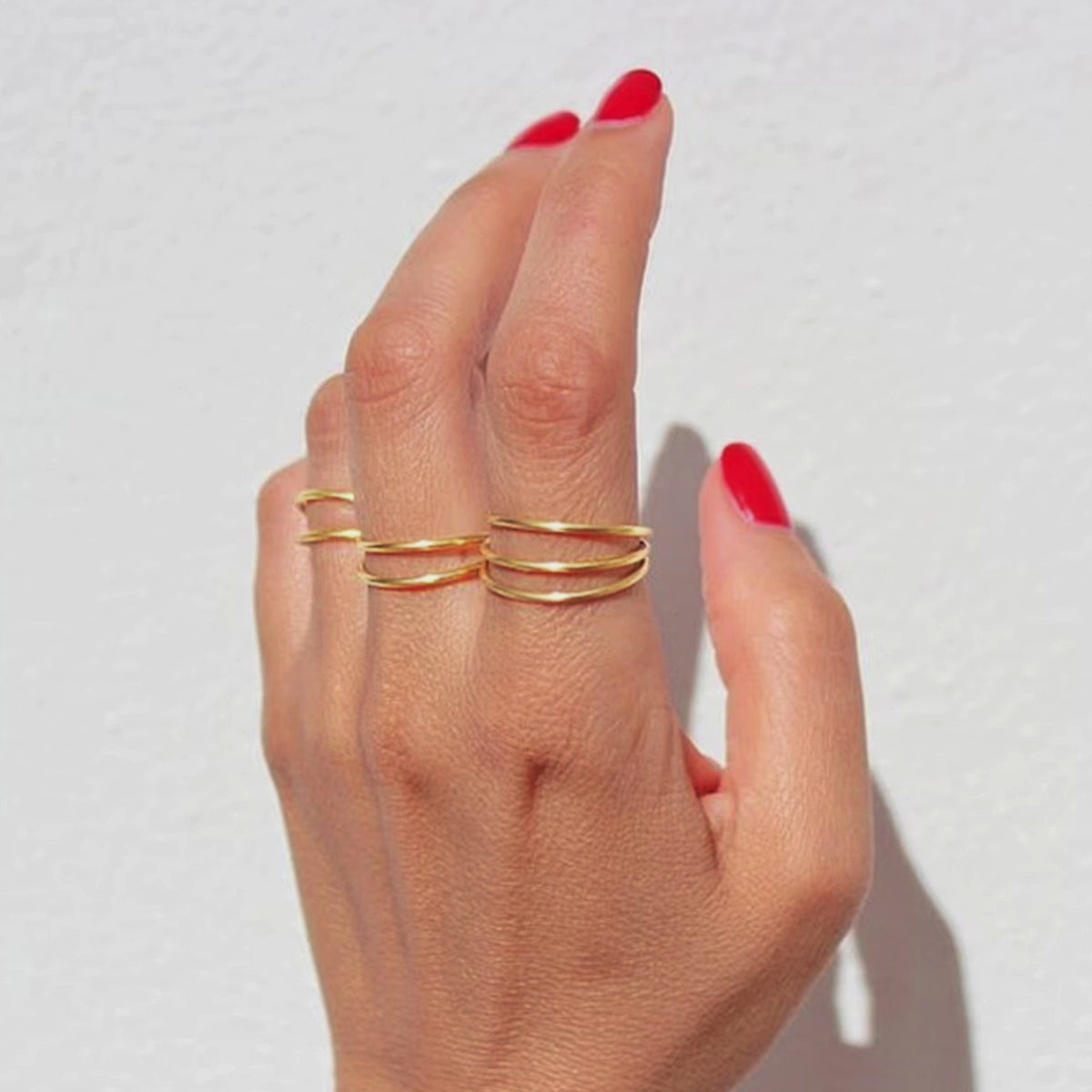 Double / Triple Rings – Stacking Ring – Gold | TinyBox Jewelry