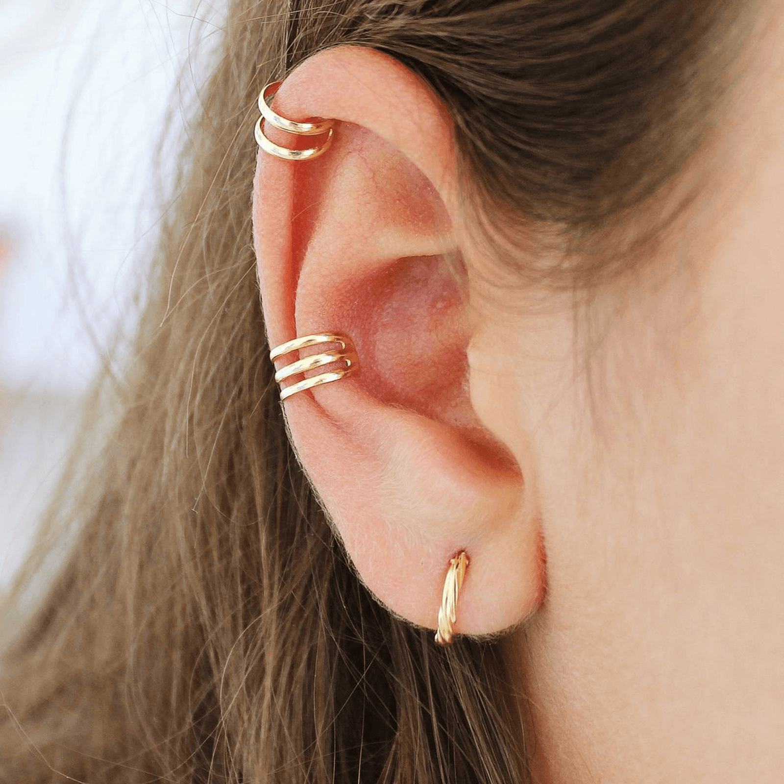 Triple Hoop Conch Cuff